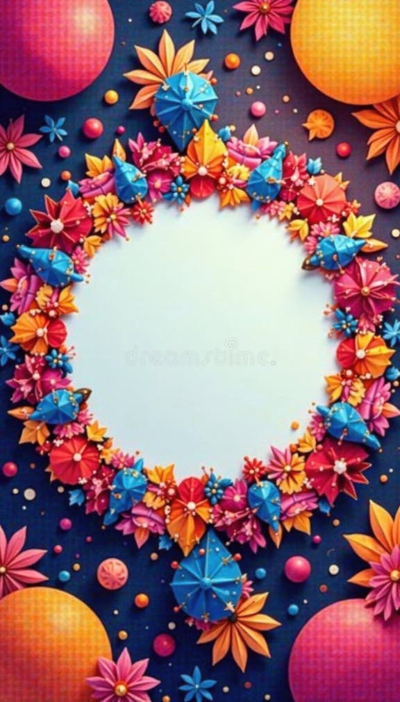 Colorful Vector Circle Template with Geometric Patterns and Shapes ...