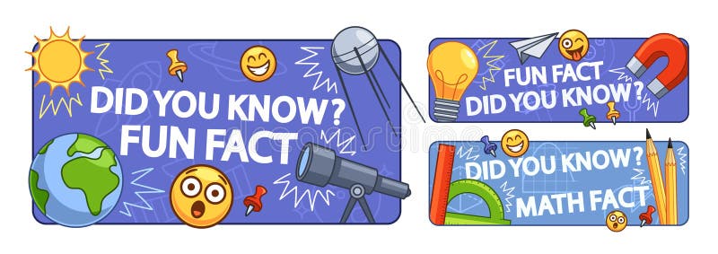 Colorful Vector Educational Banners Featuring Fun Facts with Various ...