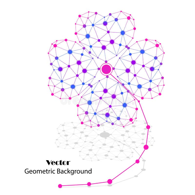 Colorful Vector Flower Made of Connected Points. Stock Vector ...