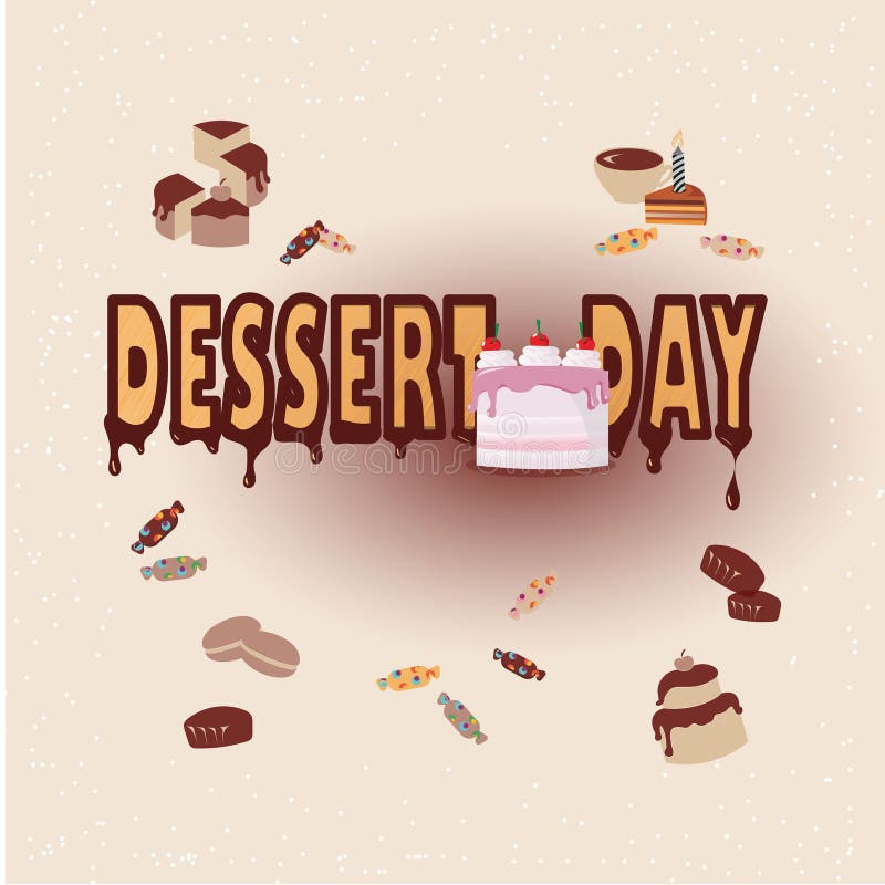 Dessert Day Card with Pastries Stock Vector - Illustration of card ...