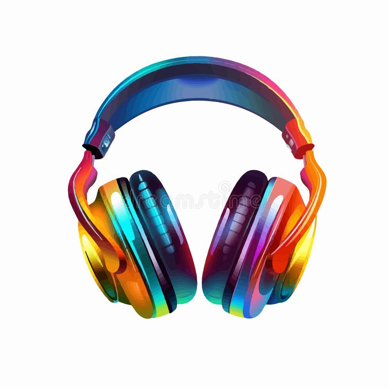 Colorful Vector Headphone Icon Stock Vector - Illustration of stylish ...