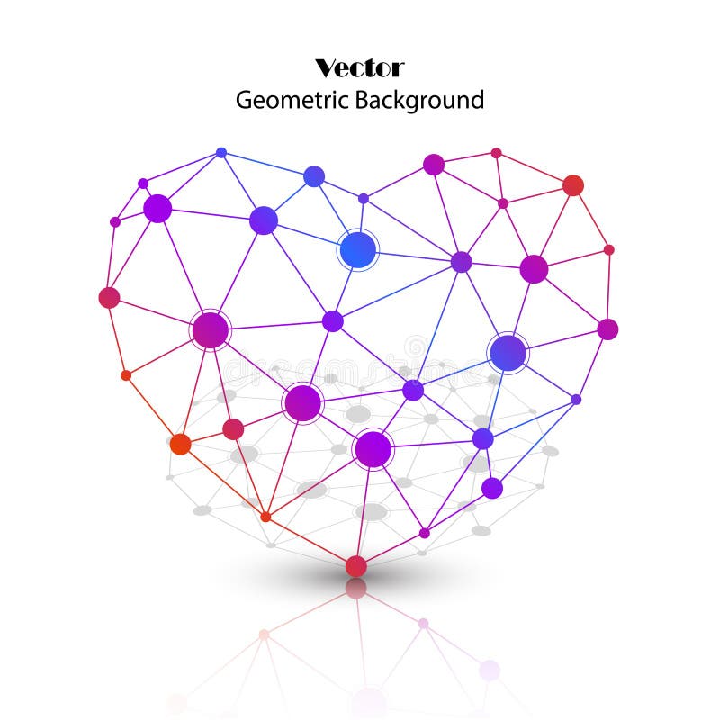 Colorful Vector Heart Made of Connected Points. Stock Vector ...