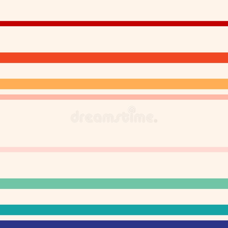 Colorful Vector Horizontal Stripes Seamless Pattern with Thin and Thick ...
