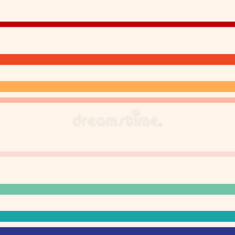 Colorful Vector Horizontal Stripes Seamless Pattern with Thin and Thick ...