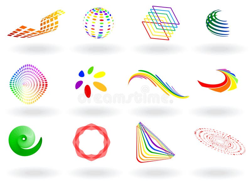 Colorful vector icons stock vector. Illustration of identity - 8452643