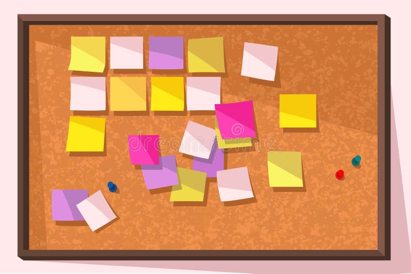 Post-it Note Bulletin Board Stock Vector - Illustration of clipart ...