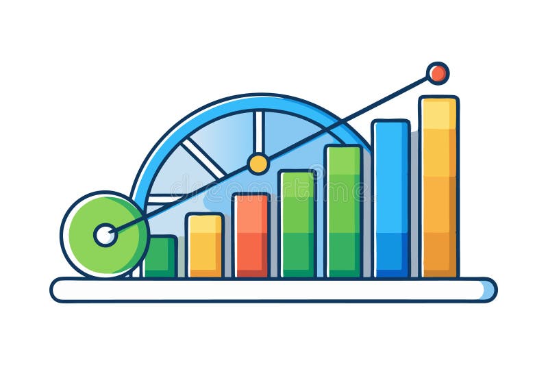 Colorful Vector Illustration of Financial Growth Represented by Rising ...