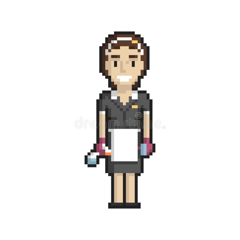 Maid Pixel Art on White Background. Vector Illustration. Stock Vector ...