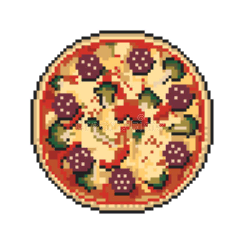 Pizza Pixel Art. Piece Of Pizza Is Pixelated. Fast Food Isolated Stock ...