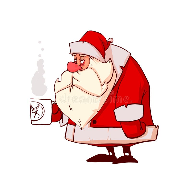 Sick Santa Claus in Plaid Sore Feet Landing Page Template. Christmas ...
