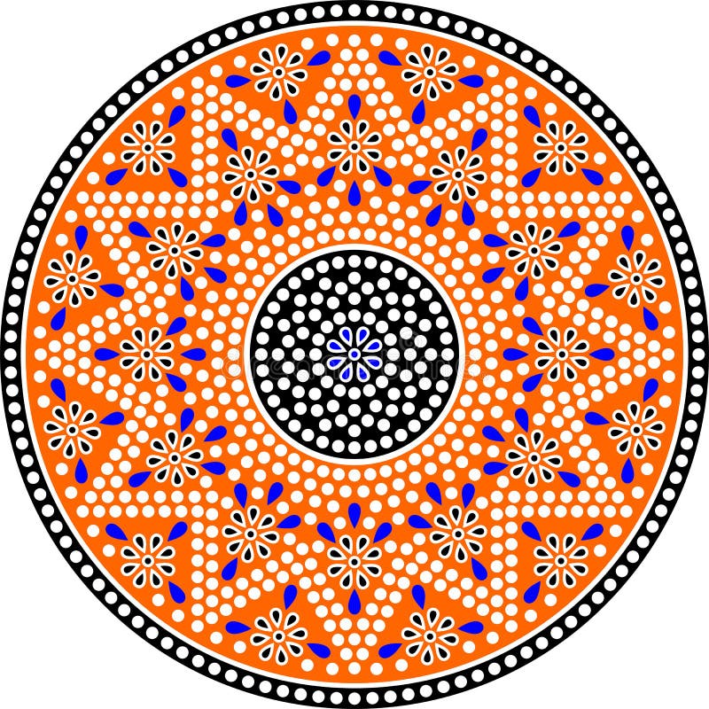 Colorful Vector Indian Chunri Mosaic Round Design Stock Illustration ...