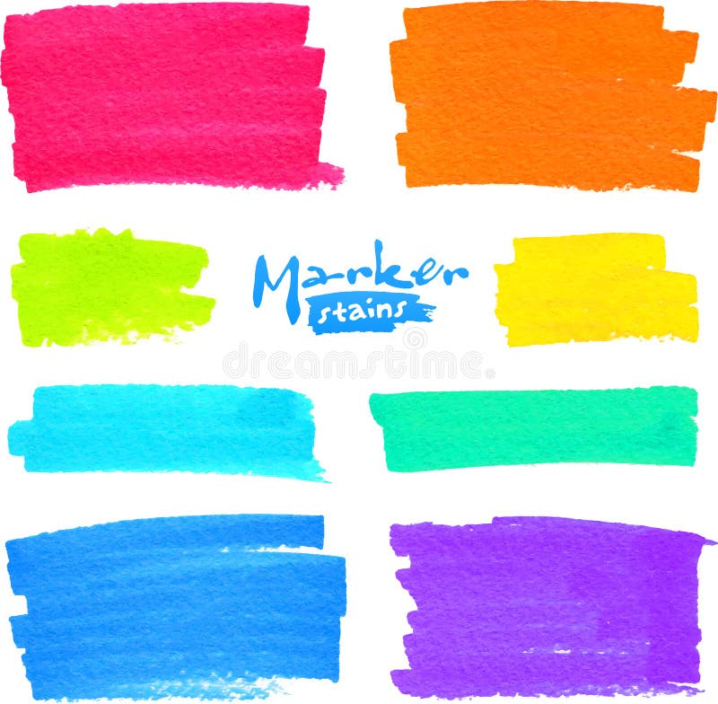 Colorful Vector Marker Stains Set Stock Vector - Illustration of stain ...