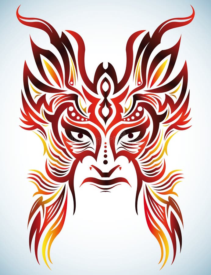 Wicked Tribal Punk Skull Illustration Stock Vector - Illustration of ...