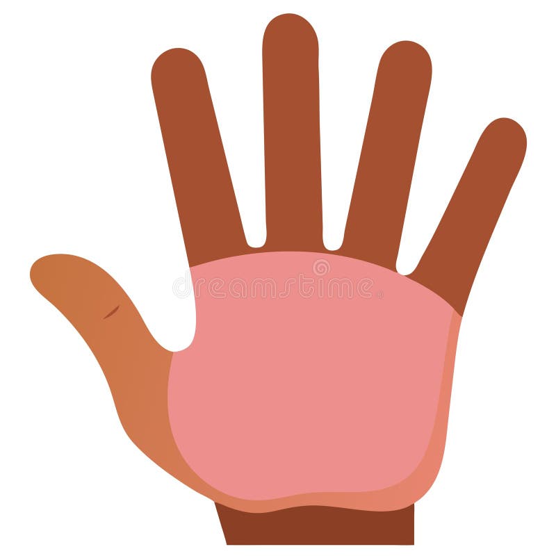 Colorful Vector Open Hand Illustration for Educational and Art Projects ...