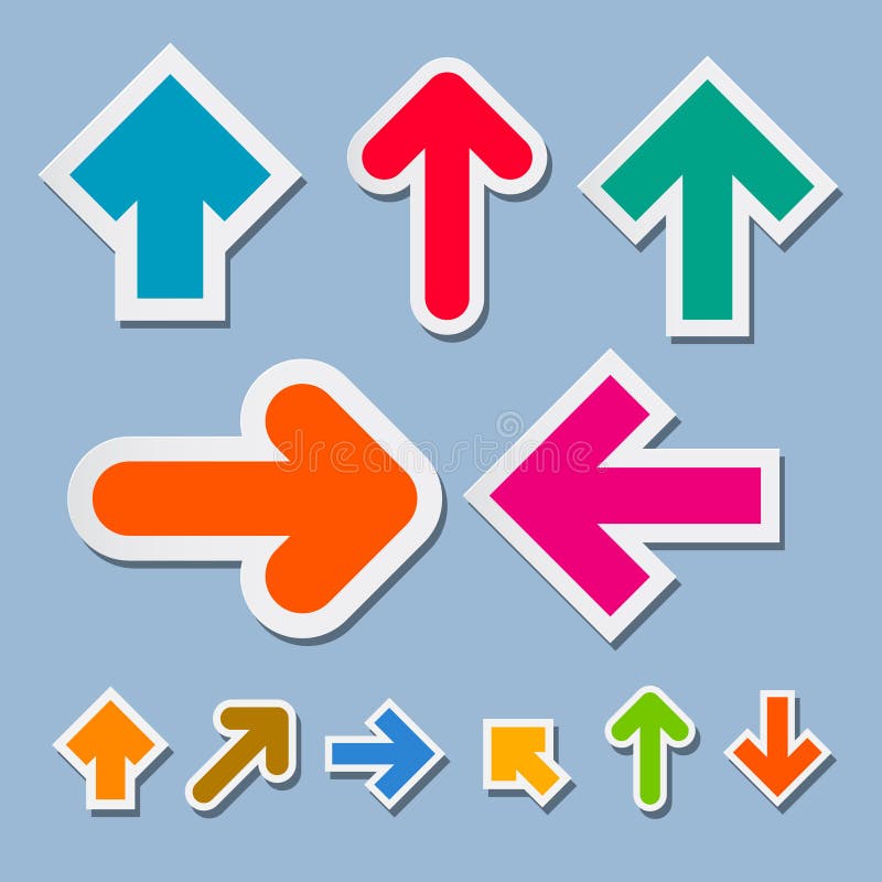 Colorful Vector Paper Arrows Set Stock Vector - Illustration of mark ...