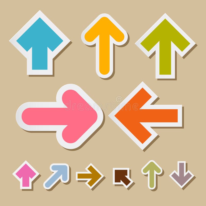 Colorful Vector Paper Arrows Set Stock Vector - Illustration of marker ...