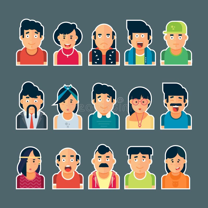 Different Types of People in Flat Style Vector Stock Vector ...