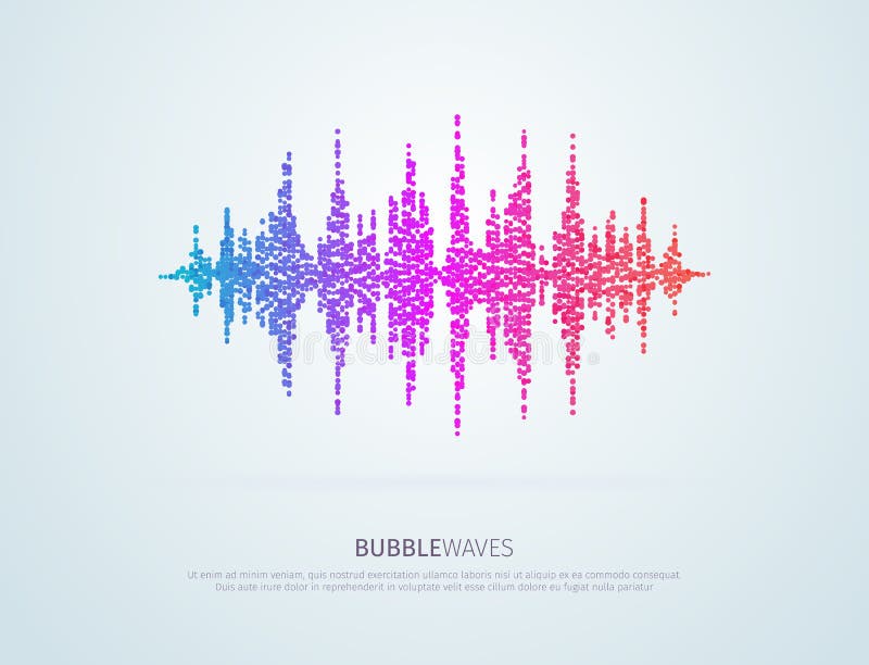 Colorful Vector Pixelated Sound Waves. Abstract Bubbles Speaking Voice ...