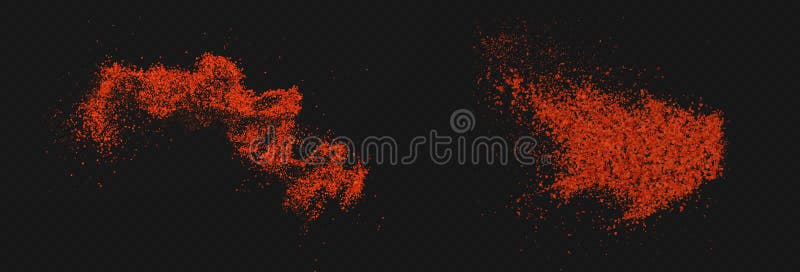 Colorful Vector of Red Chili Powder and Spices Exploding in Dust and ...