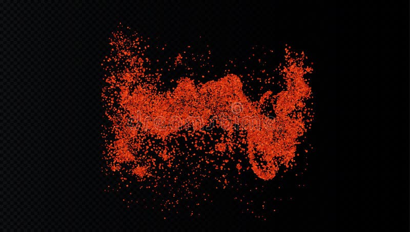Colorful Vector of Red Chili Powder and Spices Exploding in Dust and ...