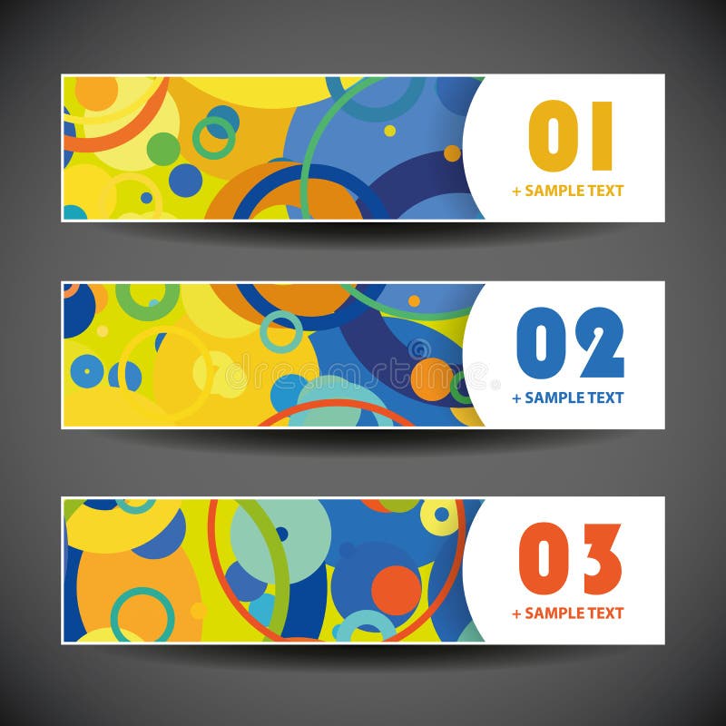 Vector Set of Three Header Designs Stock Vector - Illustration of ...