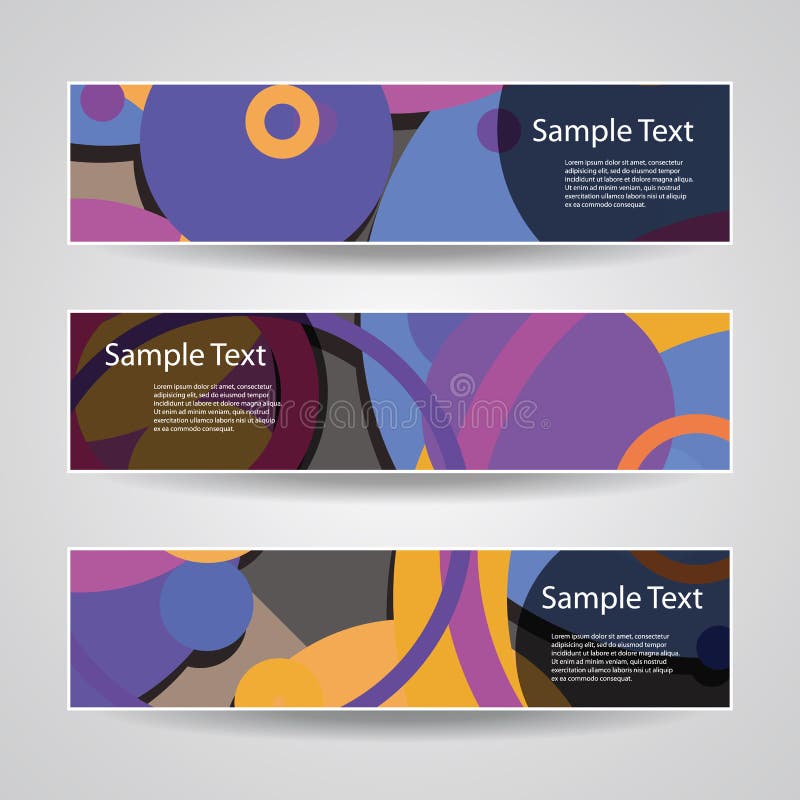 Vector Set of Three Header Designs Stock Vector - Illustration of ...