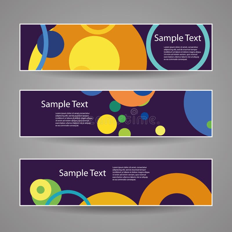 Vector Set of Three Header Designs Stock Vector - Illustration of ...