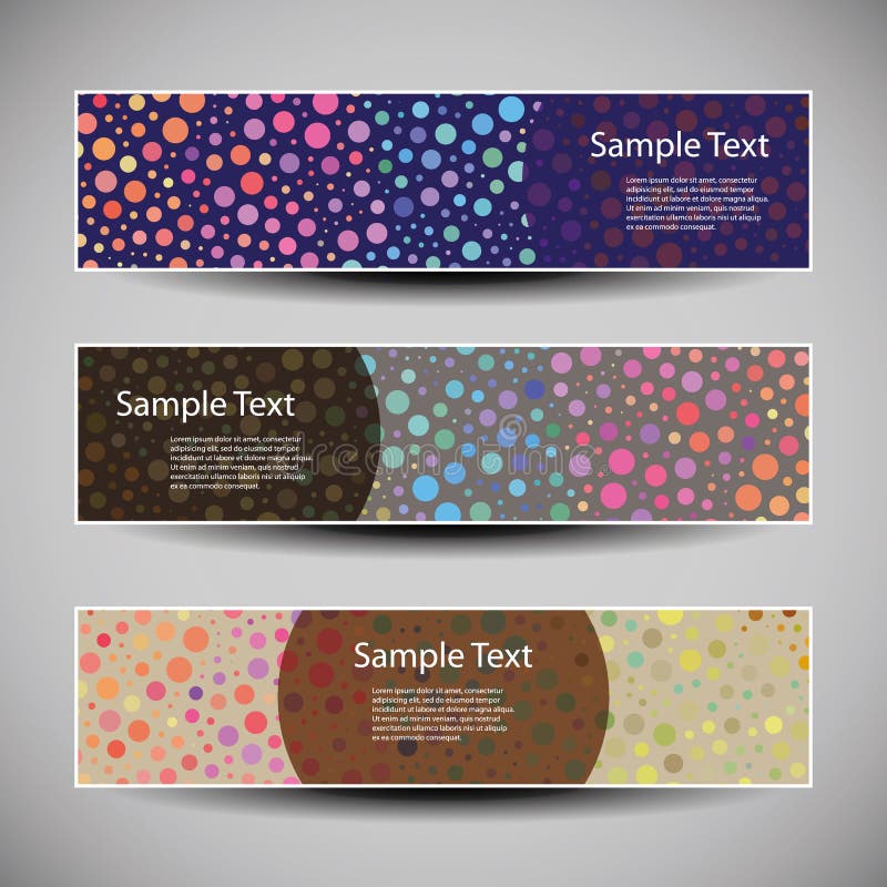 Vector Set of Three Header Designs Stock Vector - Illustration of ...