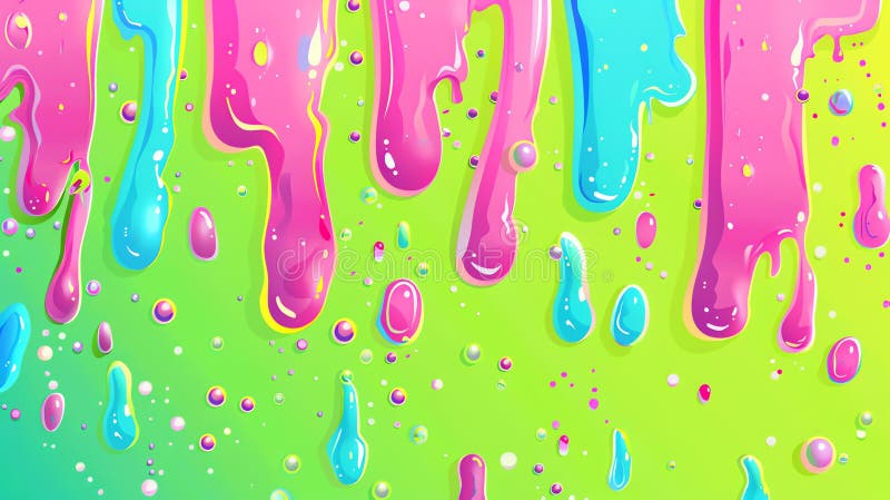 Colorful Vector Slime Water Drop Pattern for Light Green Background ...