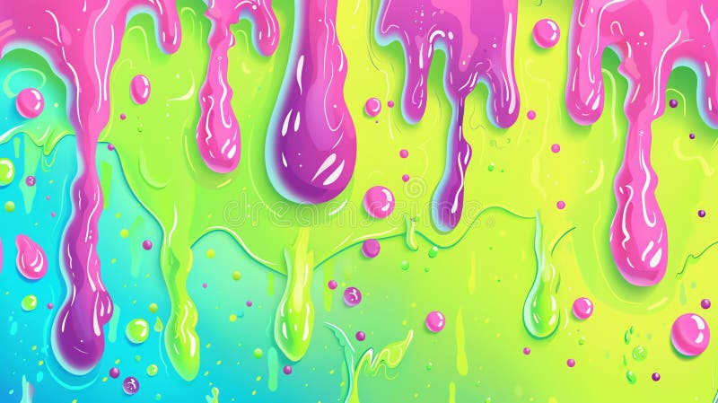 Colorful Vector Slime Water Drop Pattern for Light Green Background ...