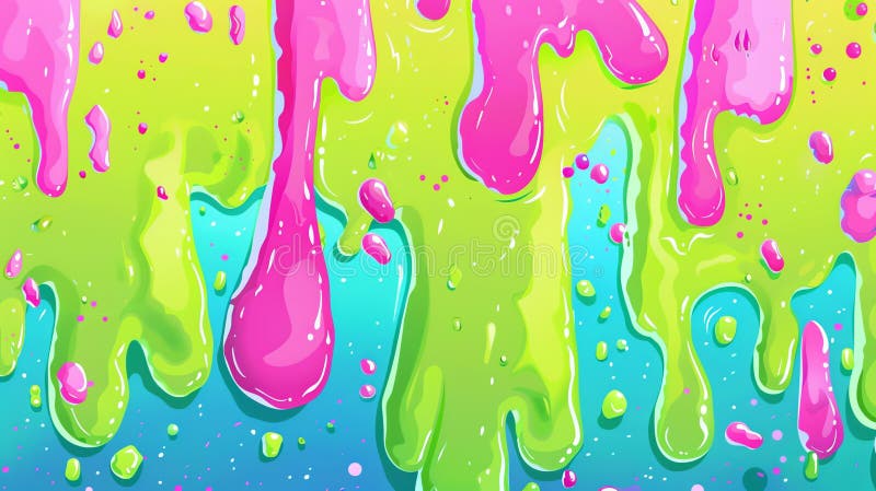 Colorful Vector Slime Water Drop Pattern for Light Green Background ...