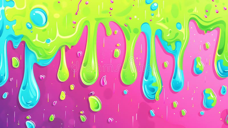 Colorful Vector Slime Water Drop Pattern for Light Green Background ...