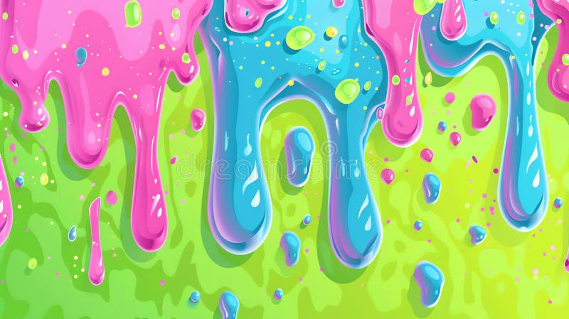Colorful Vector Slime Water Drop Pattern for Light Green Background ...
