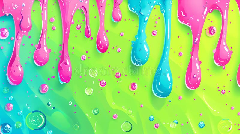 Colorful Vector Slime Water Drop Pattern for Light Green Background ...