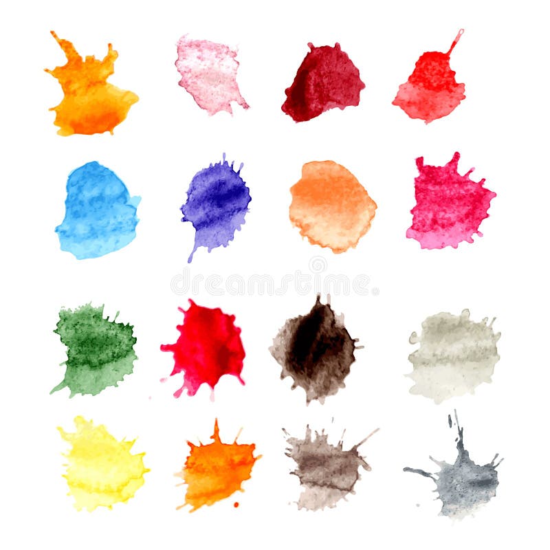Colorful Vector Splashes - Blot, Stains Set. Stock Vector ...