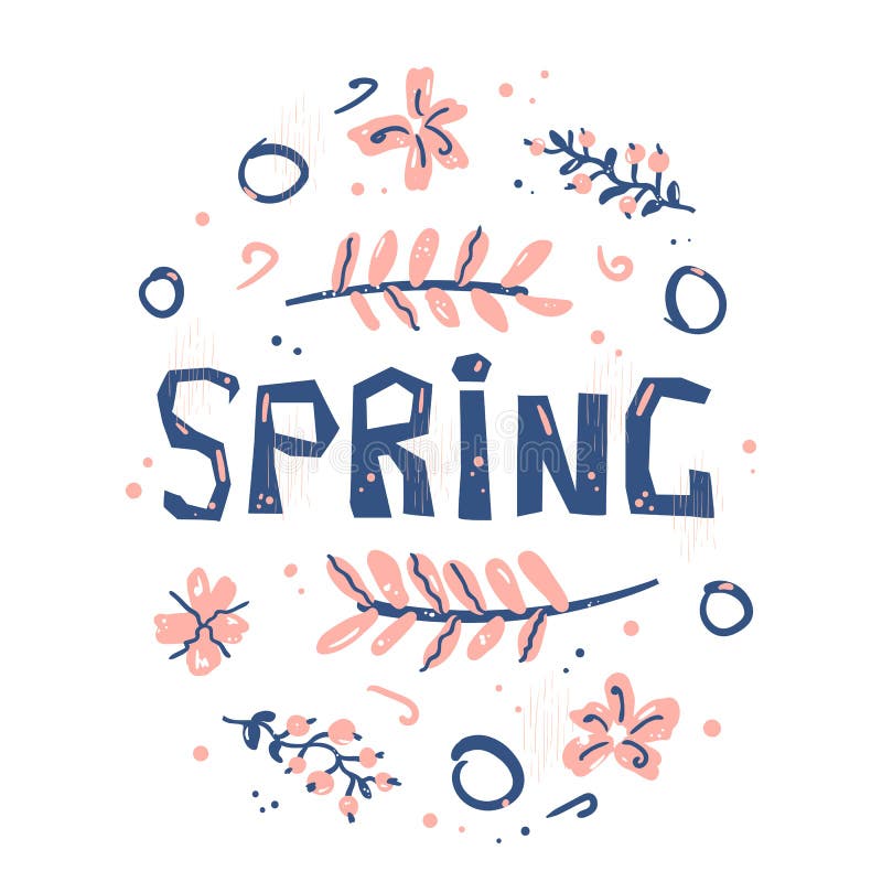 Colorful Vector Spring Illustration on White Background Stock Vector ...