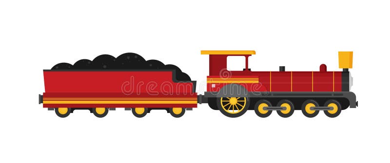 Colorful Vector Train. Flat Style Stock Vector - Illustration of ...