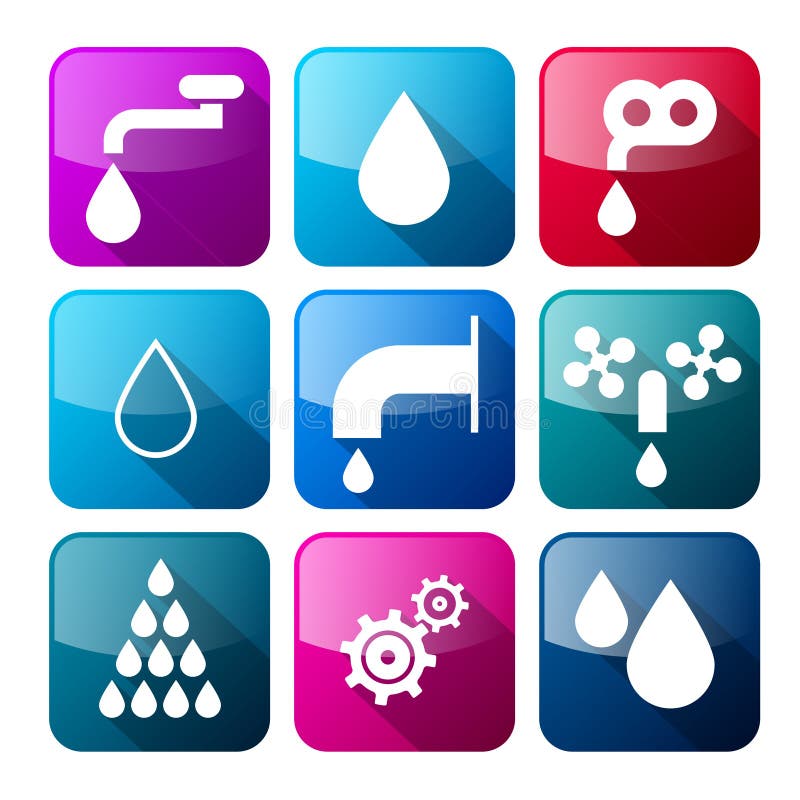 Water symbols stock vector. Illustration of fluid, rounded - 15569395