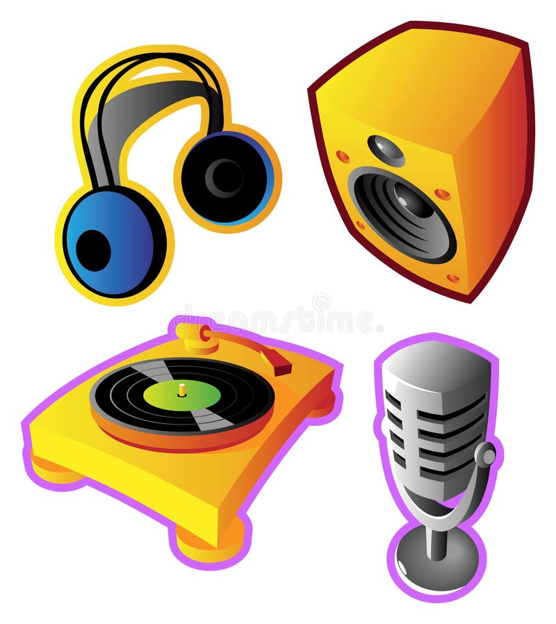 Icons of sound devices stock vector. Illustration of fashioned - 11899712