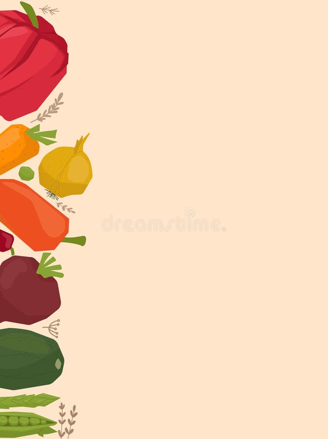 Colorful Vegetable Border Vector Illustration Stock Illustration ...