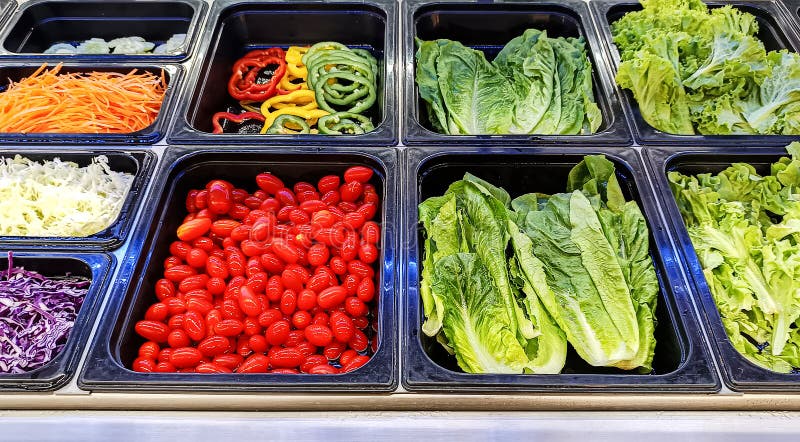 Colorful Vegetable Salad in Buffet Line Stock Photo - Image of healthy ...