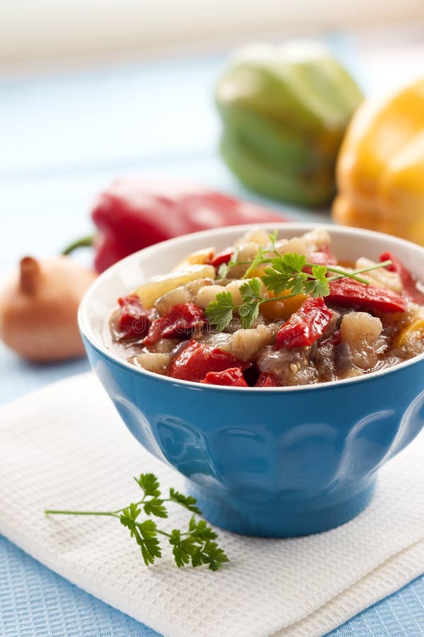 Colorful Vegetable Stew in a Bowl Stock Photo - Image of eggplant ...