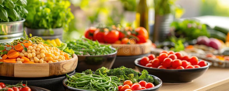 Colorful Vegetarian Feast Setup on a Table with a "Happy Vegetarian Day ...