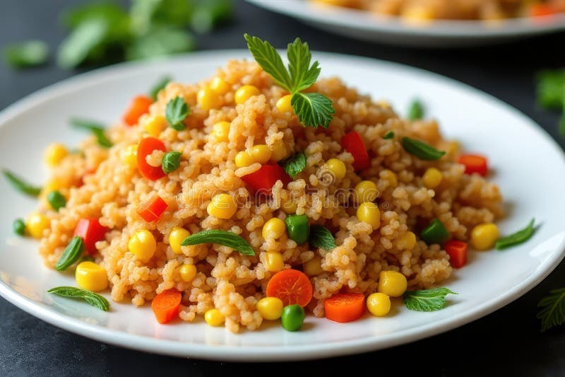 Colorful Veggie Fried Rice Masterpiece Stock Illustration ...