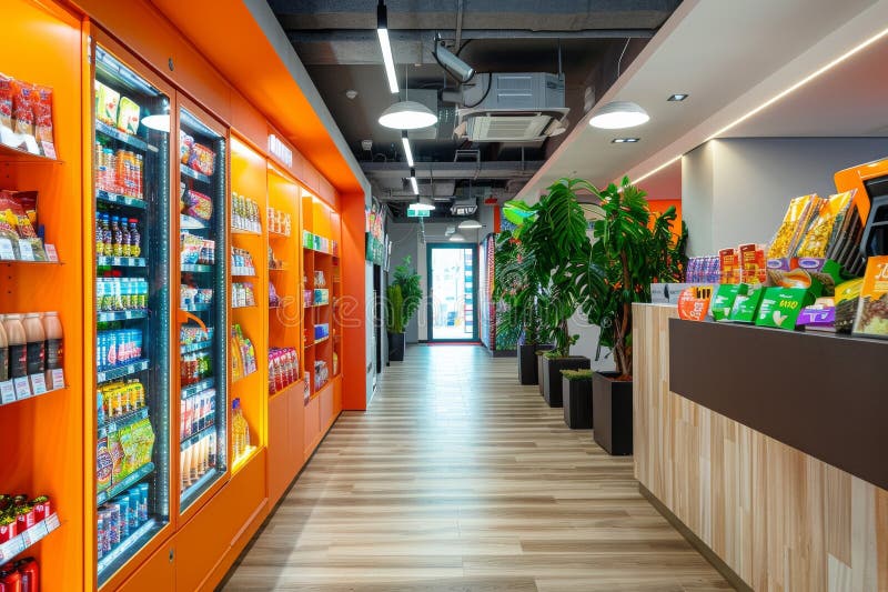 A Colorful Vending Machine with a Variety of Food and Drinks Stock ...