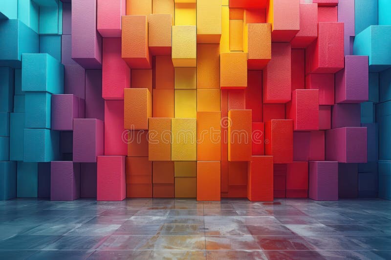 Colorful Vertical Abstract Animation - Seamless Loop 3D Render Stock ...