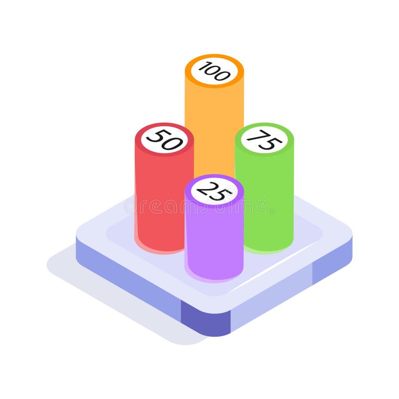 Colorful Vertical Bars Labeled with Percentages for Data Comparison ...