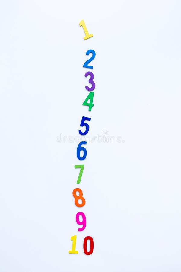 Colorful Vertical Number Sequence from 1 To 10 on White Background ...