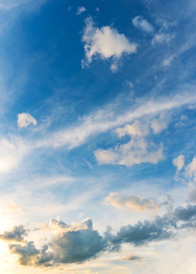 Colorful Vertical Sky with Cloud on a Sunny Day Stock Photo - Image of ...