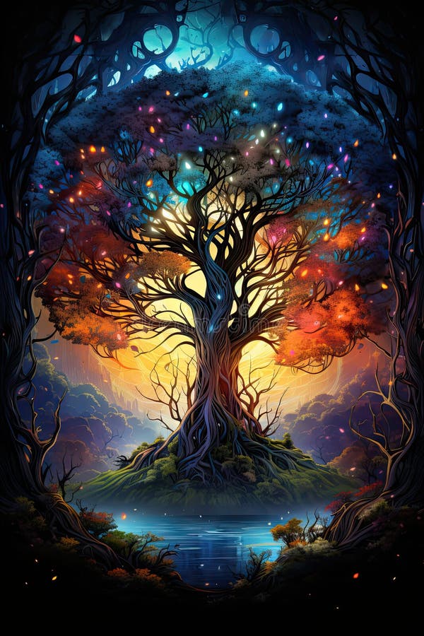 Artistic Tree Branch in Bloom Isolated Stock Vector - Illustration of ...